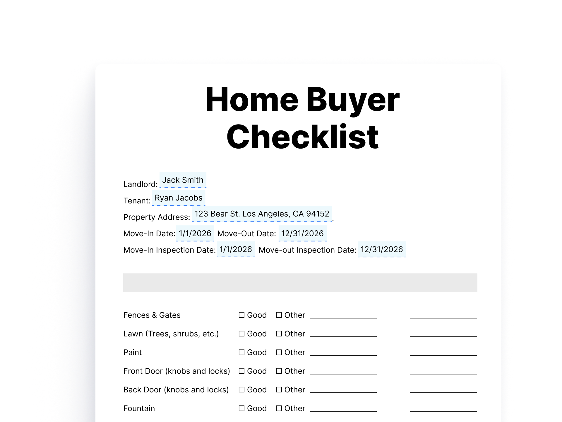 Free Home Buyer Checklist Template (PDF, Word, Google Doc) | RocketRent