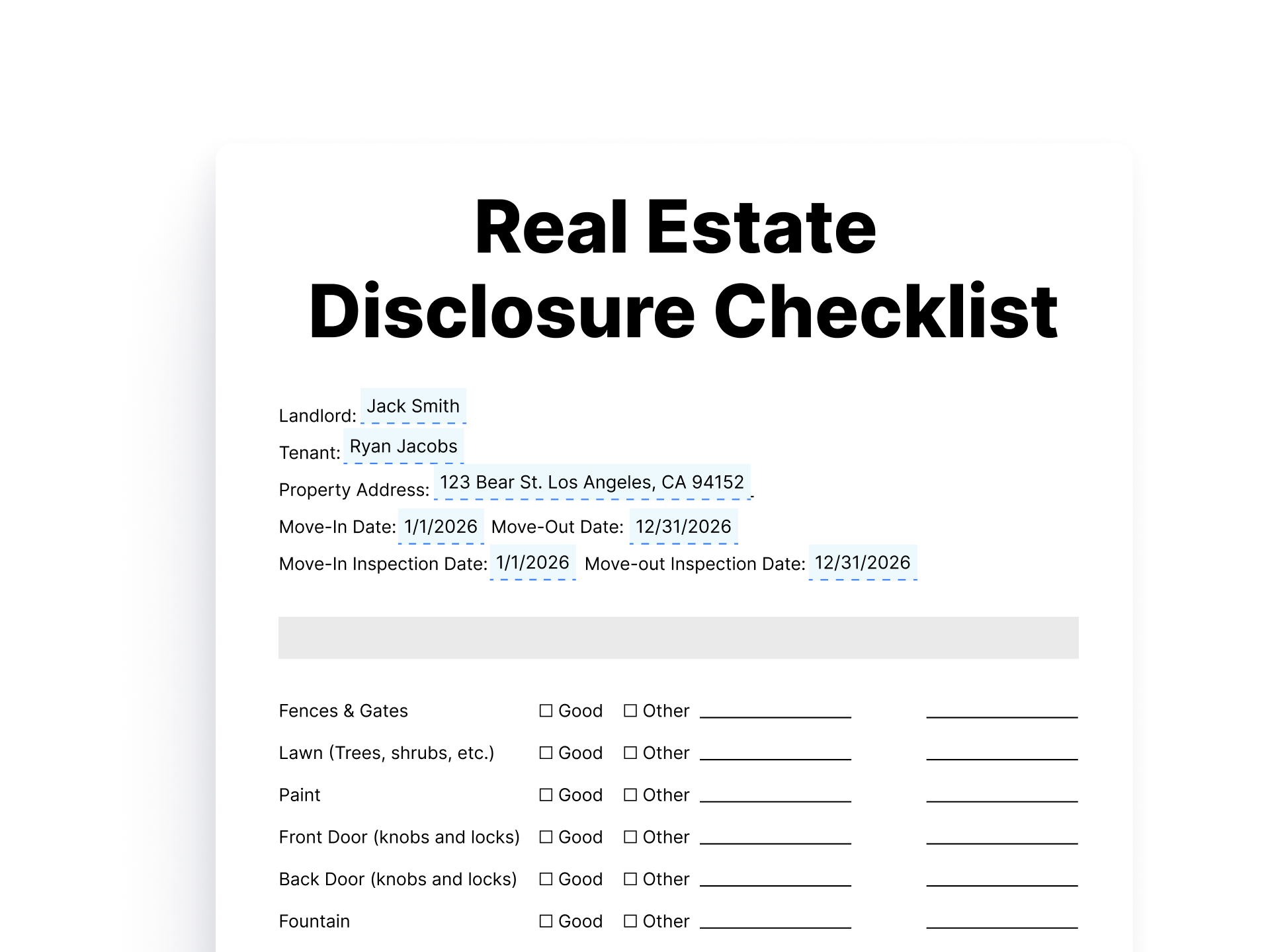 Free Real Estate Disclosure Template (PDF, Word, Google Doc) | RocketRent