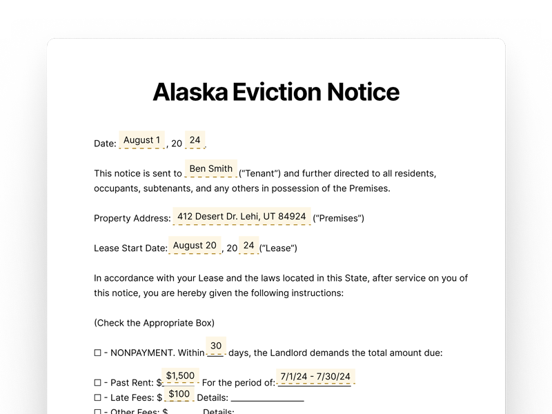 Alaska Eviction Notice - RocketRent