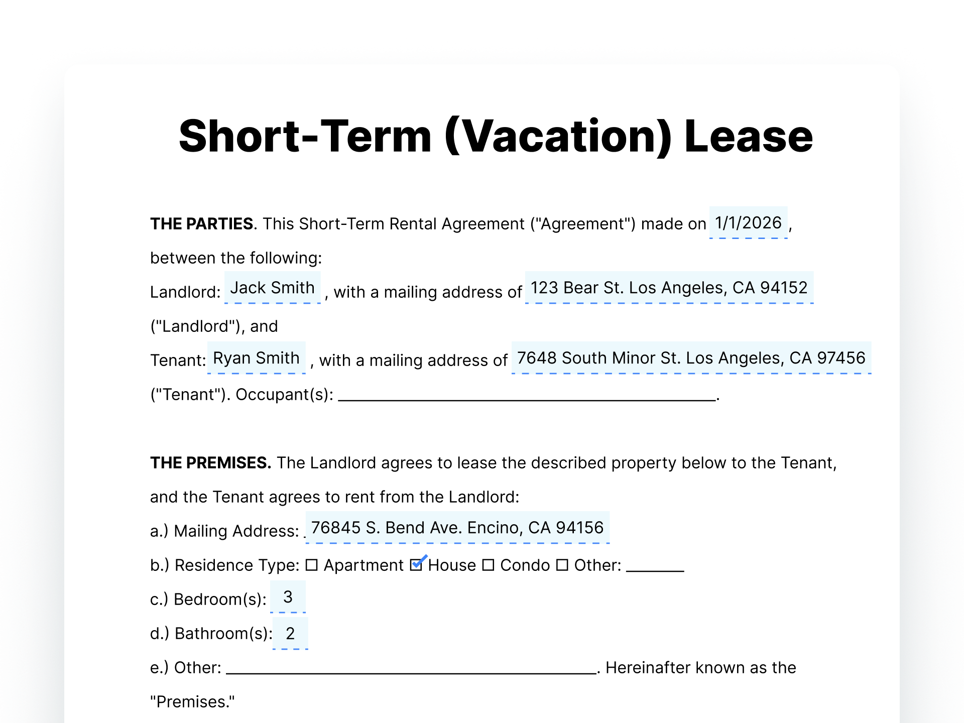 Short Term Vacation Lease - RocketRent