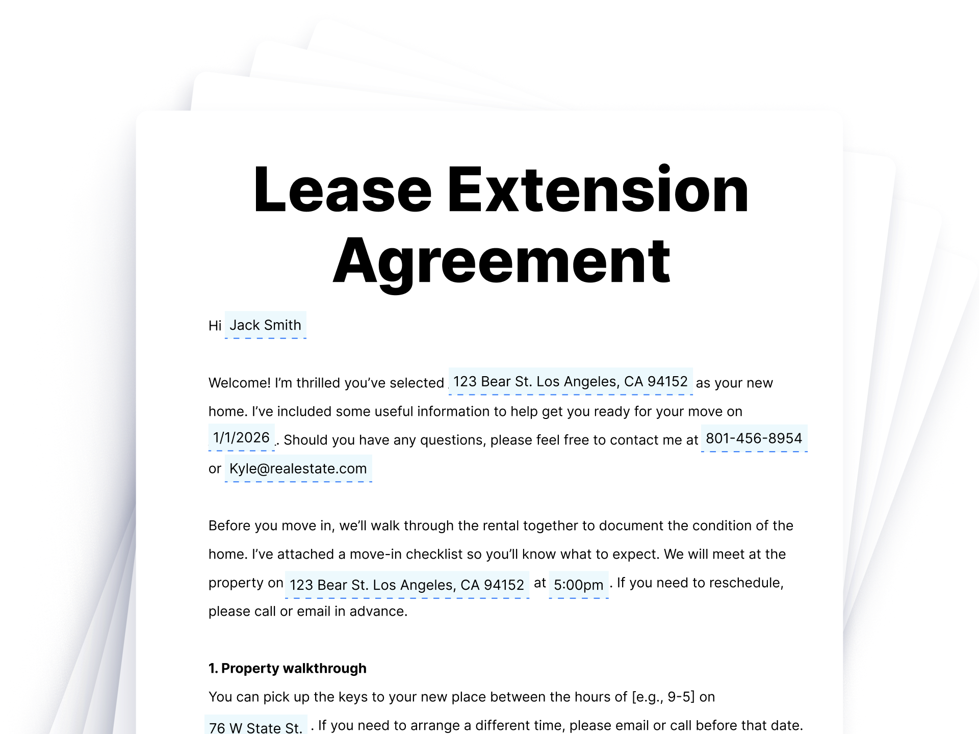 Lease Extension Agreement - RocketRent