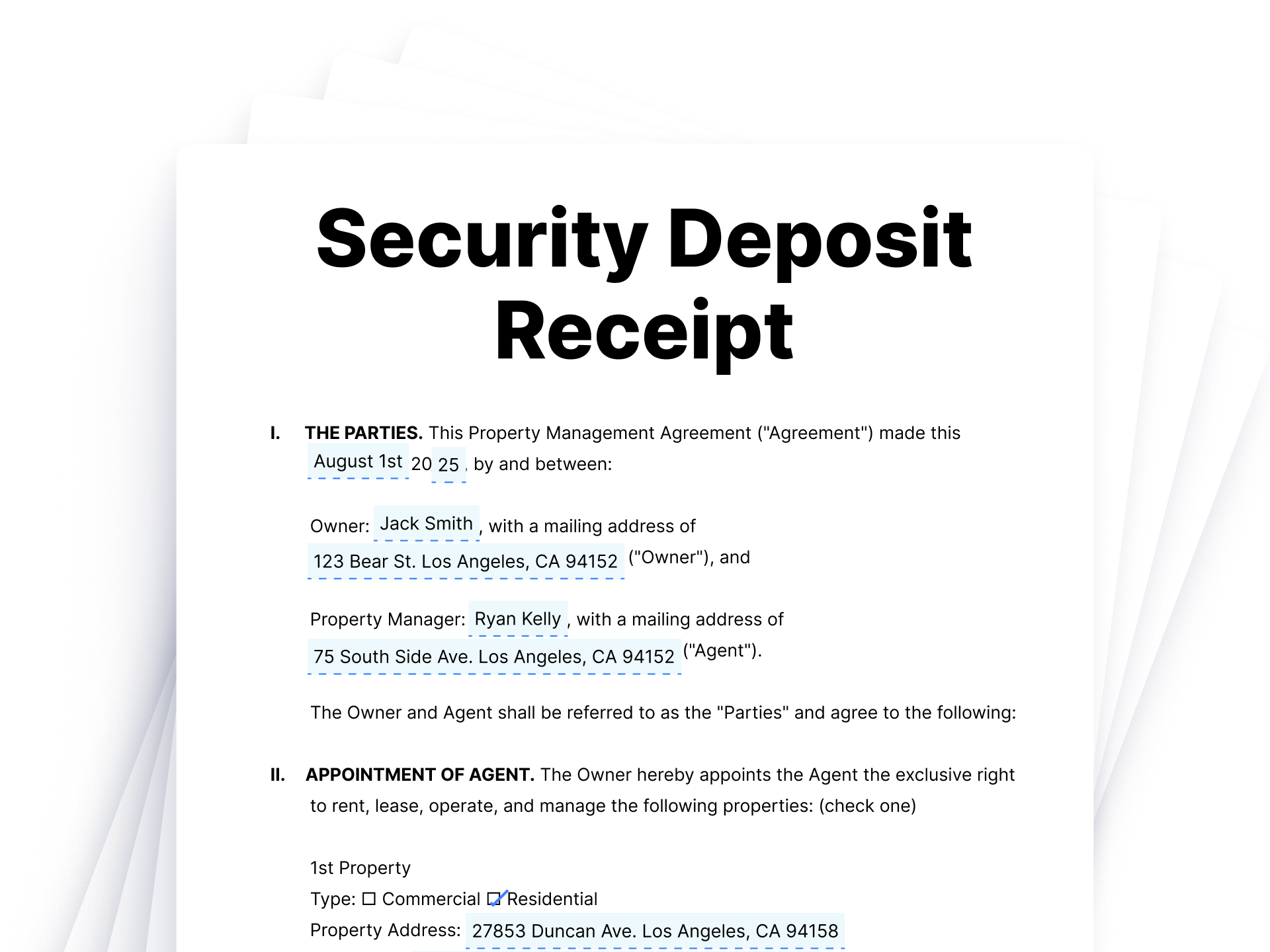 Free Security Deposit Receipt Template (PDF, Word, Google Doc) | RocketRent