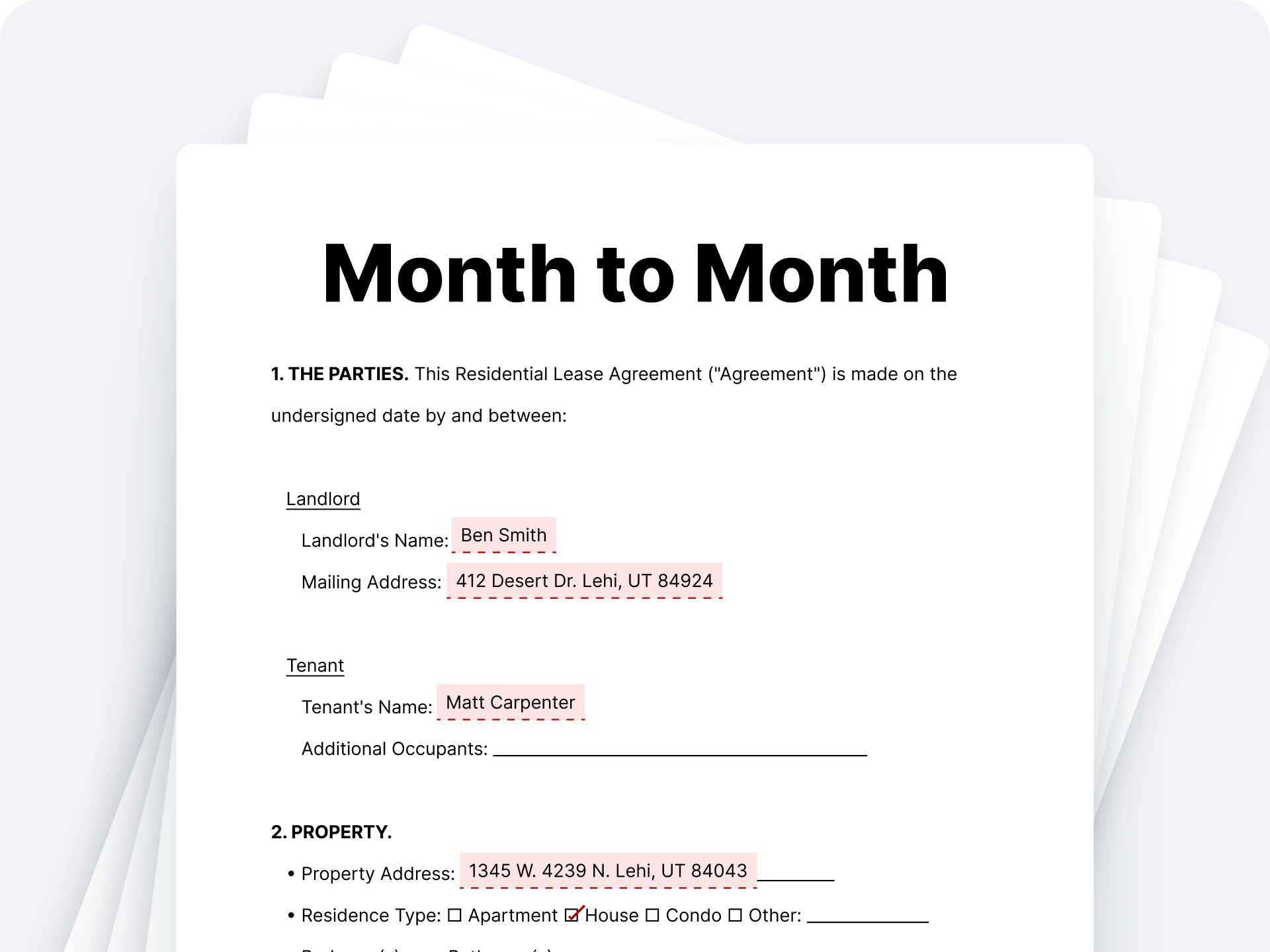 Free Month to Month Agreement Template (PDF, Word, Google Doc) | RocketRent