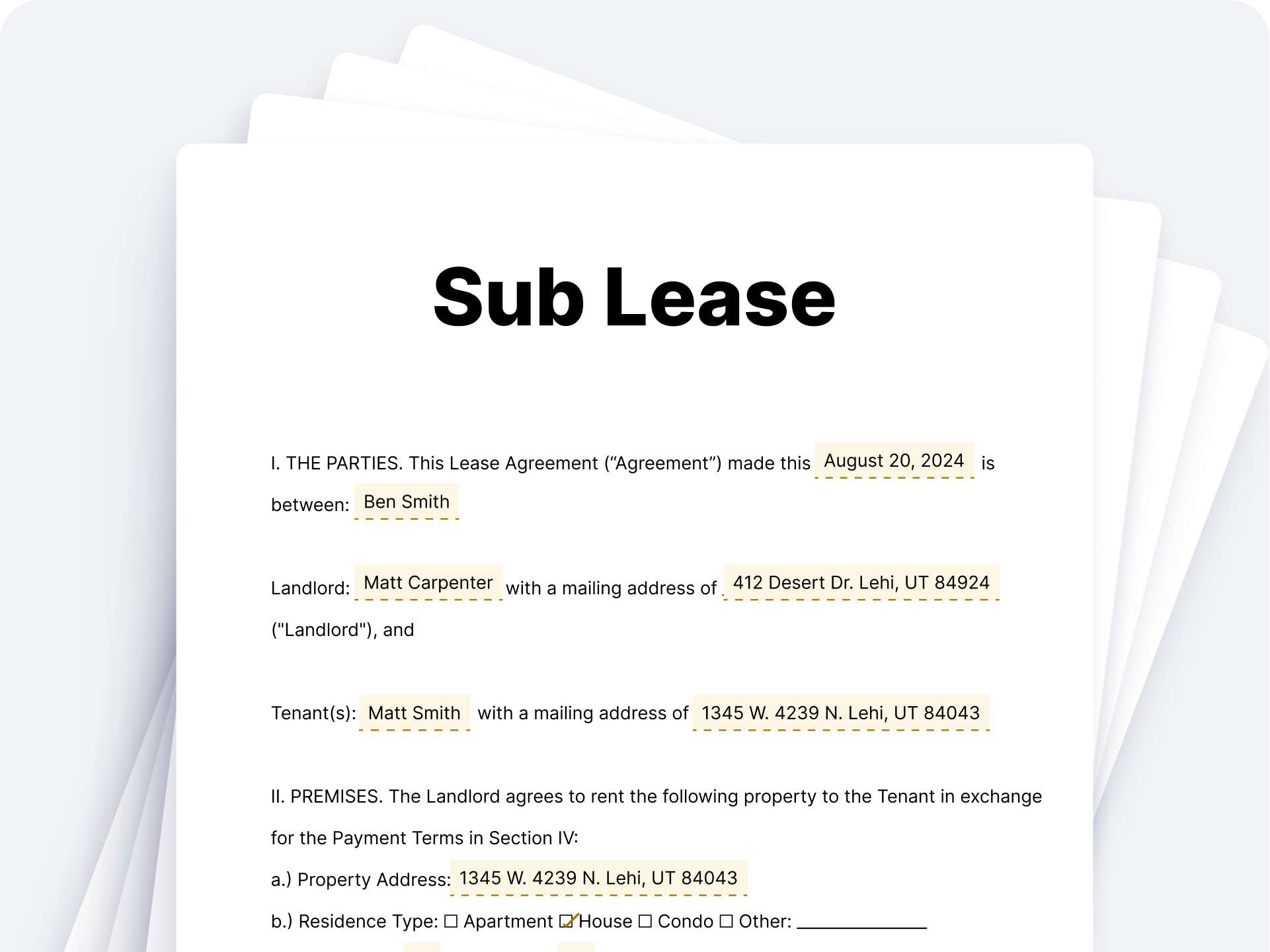 Sublease Agreement - RocketRent