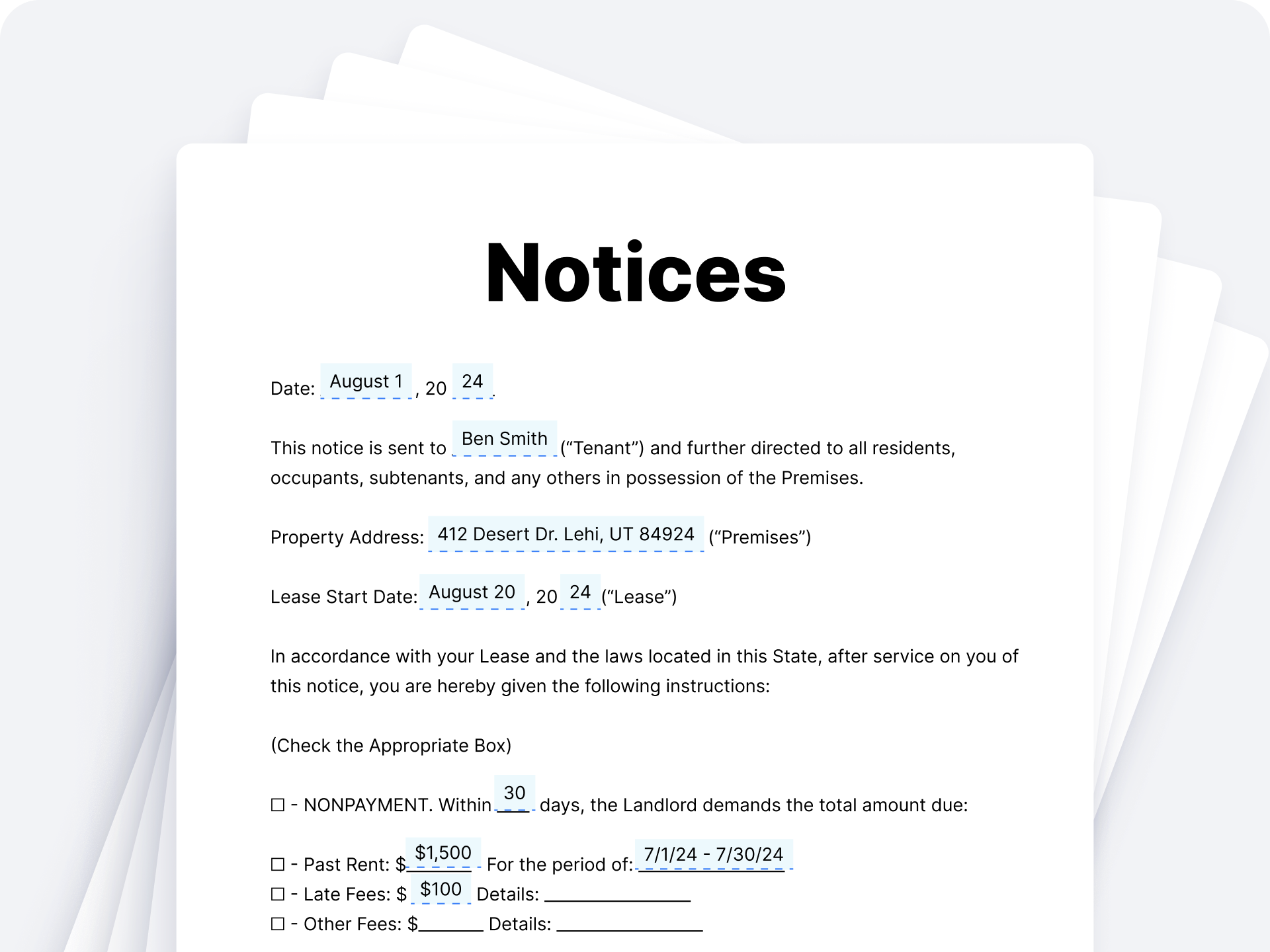 Notices - RocketRent
