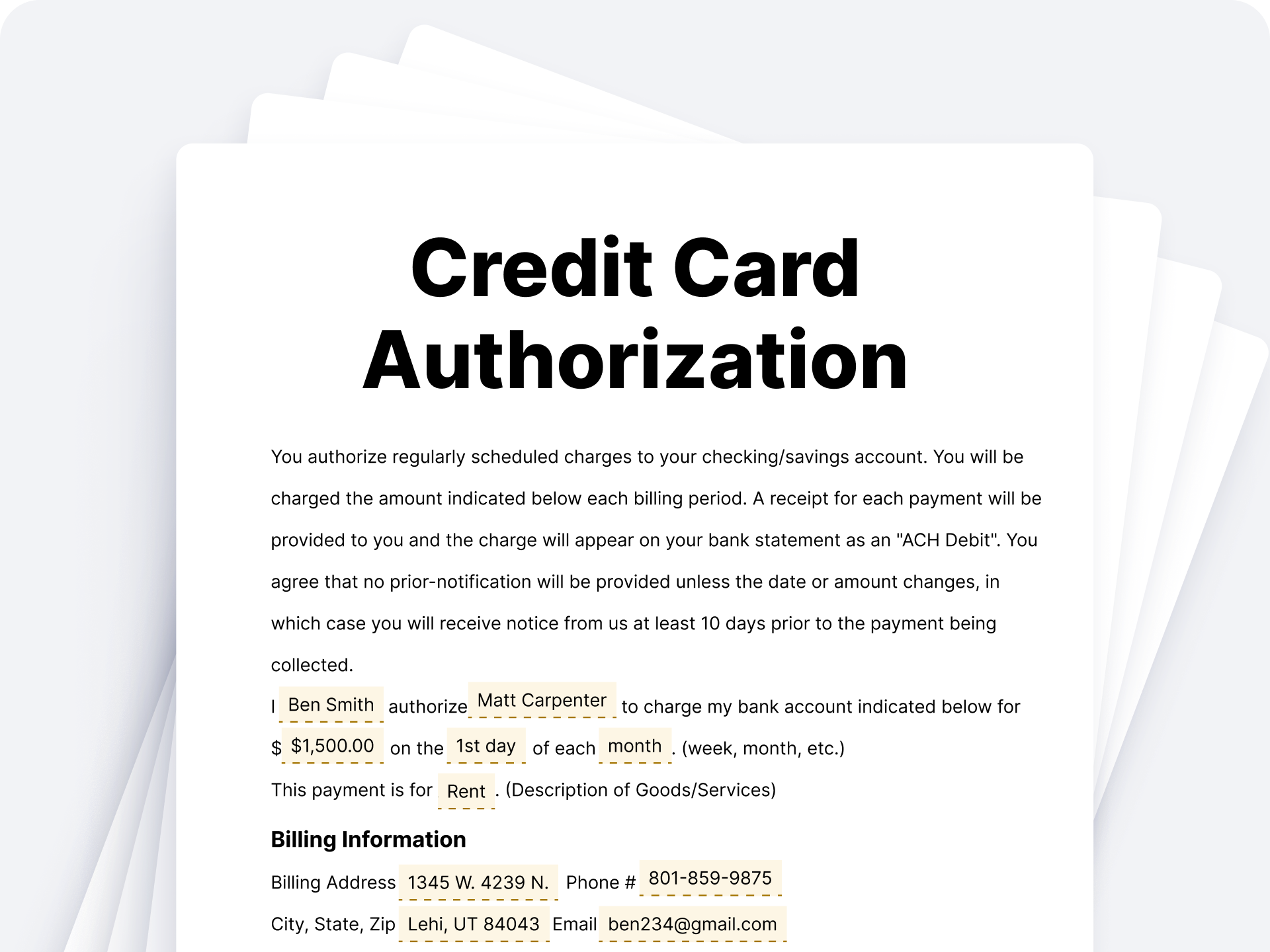 Credit Card Authorization - RocketRent