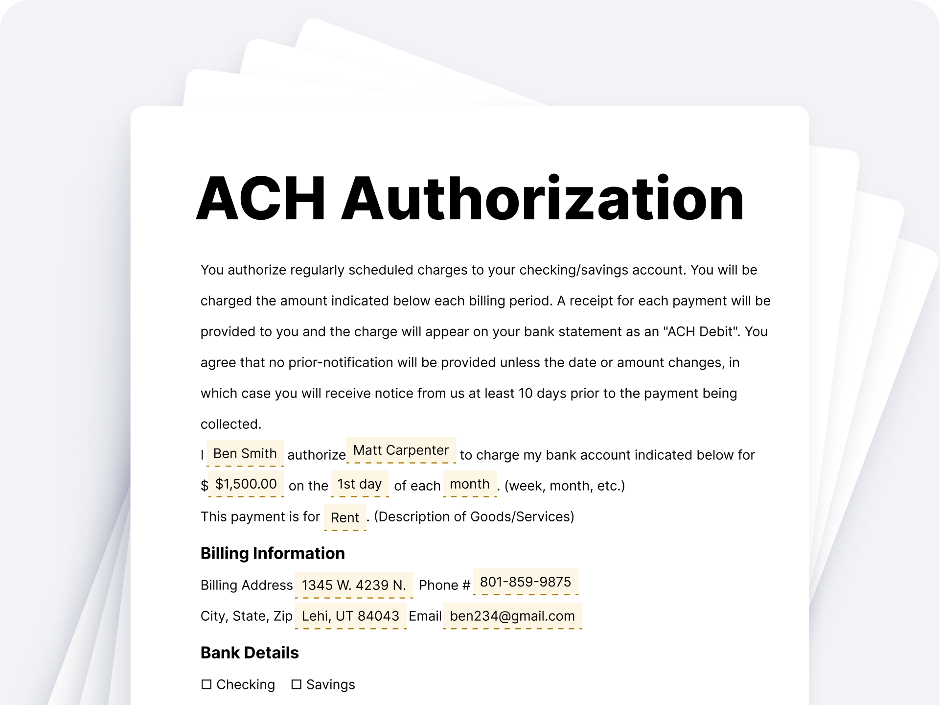 ACH Authorization - RocketRent