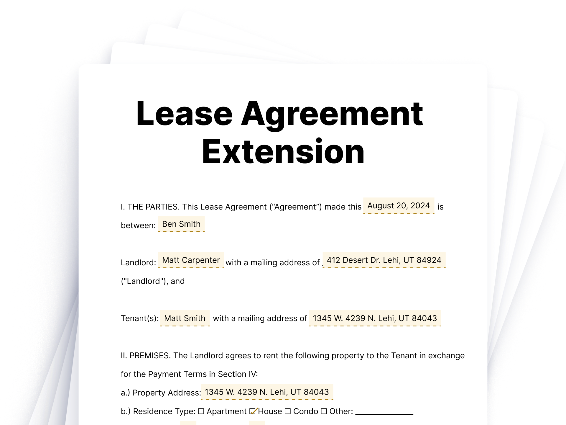 Free Extension Lease Agreement Template (PDF, Word, Google Doc ...