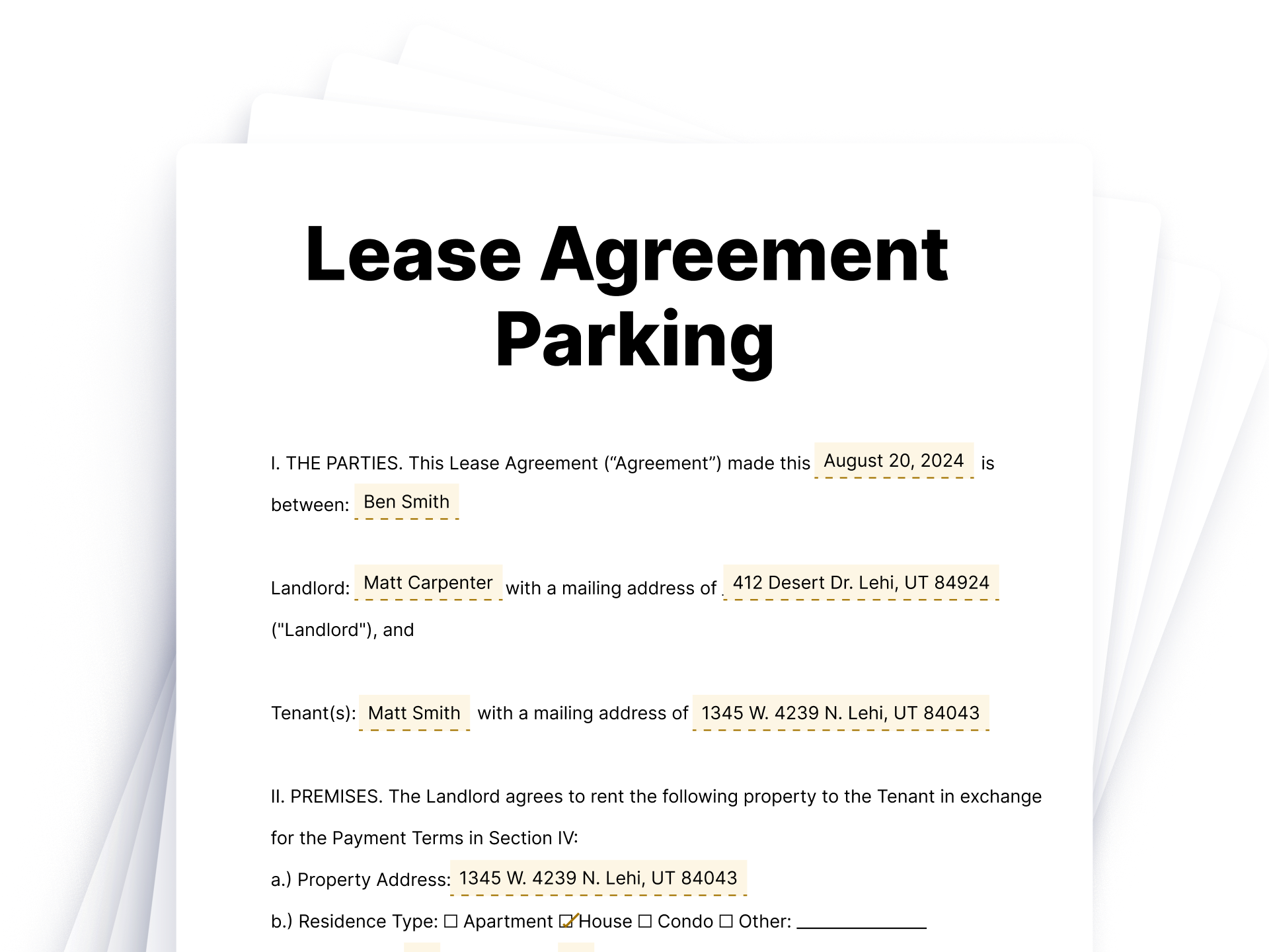 Free Parking Lease Agreement Template (PDF, Word, Google Doc) | RocketRent
