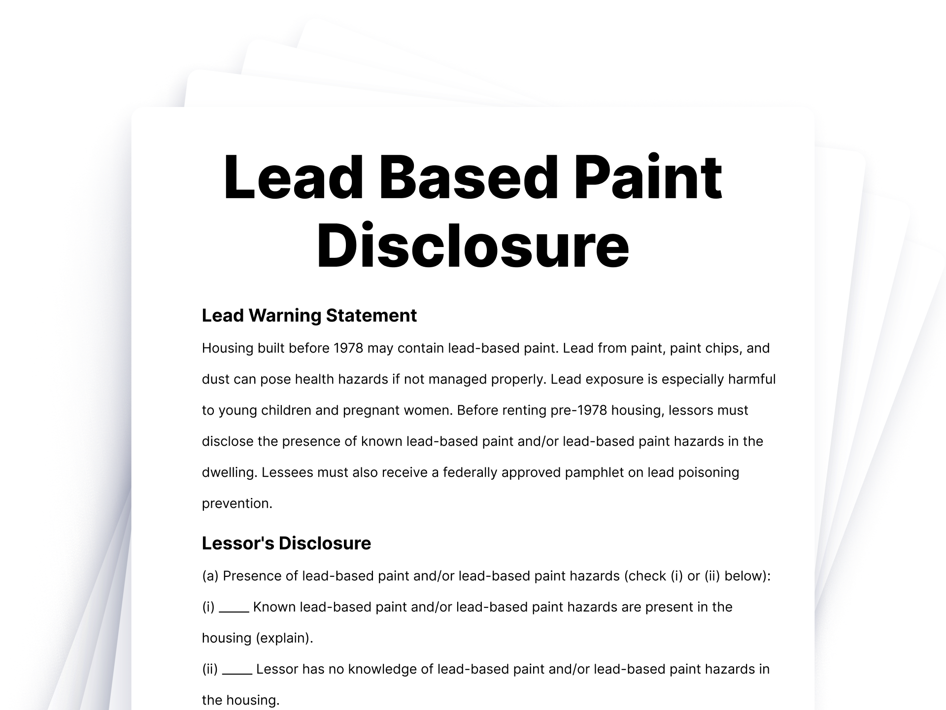 Free Lead Based Paint Disclosure Template (PDF, Word, Google Doc ...