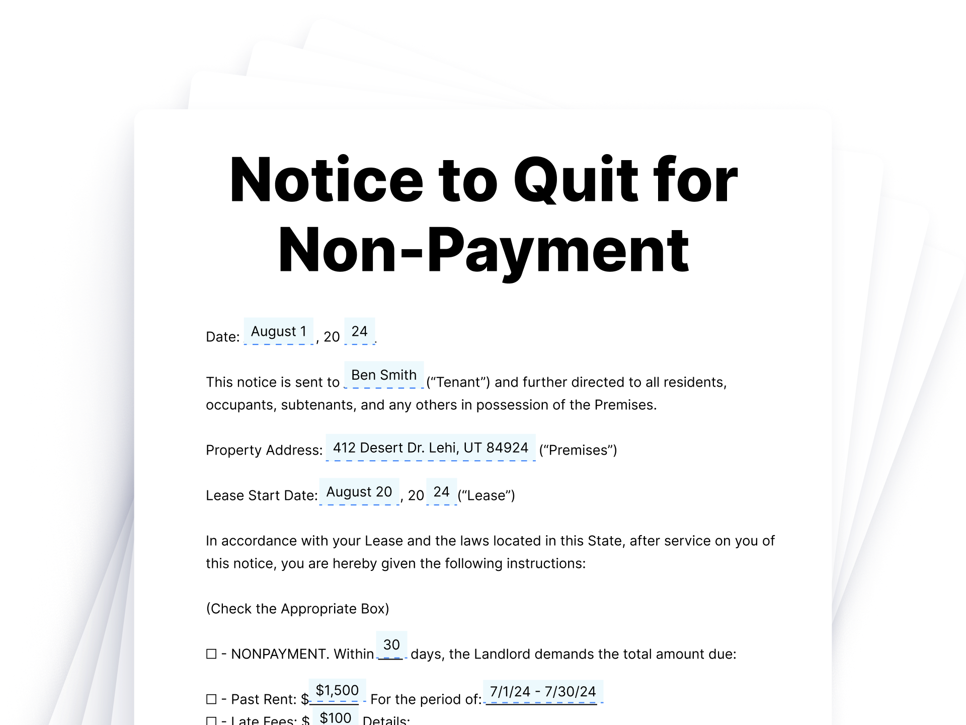 Notice to Quit For Non-Payment - RocketRent