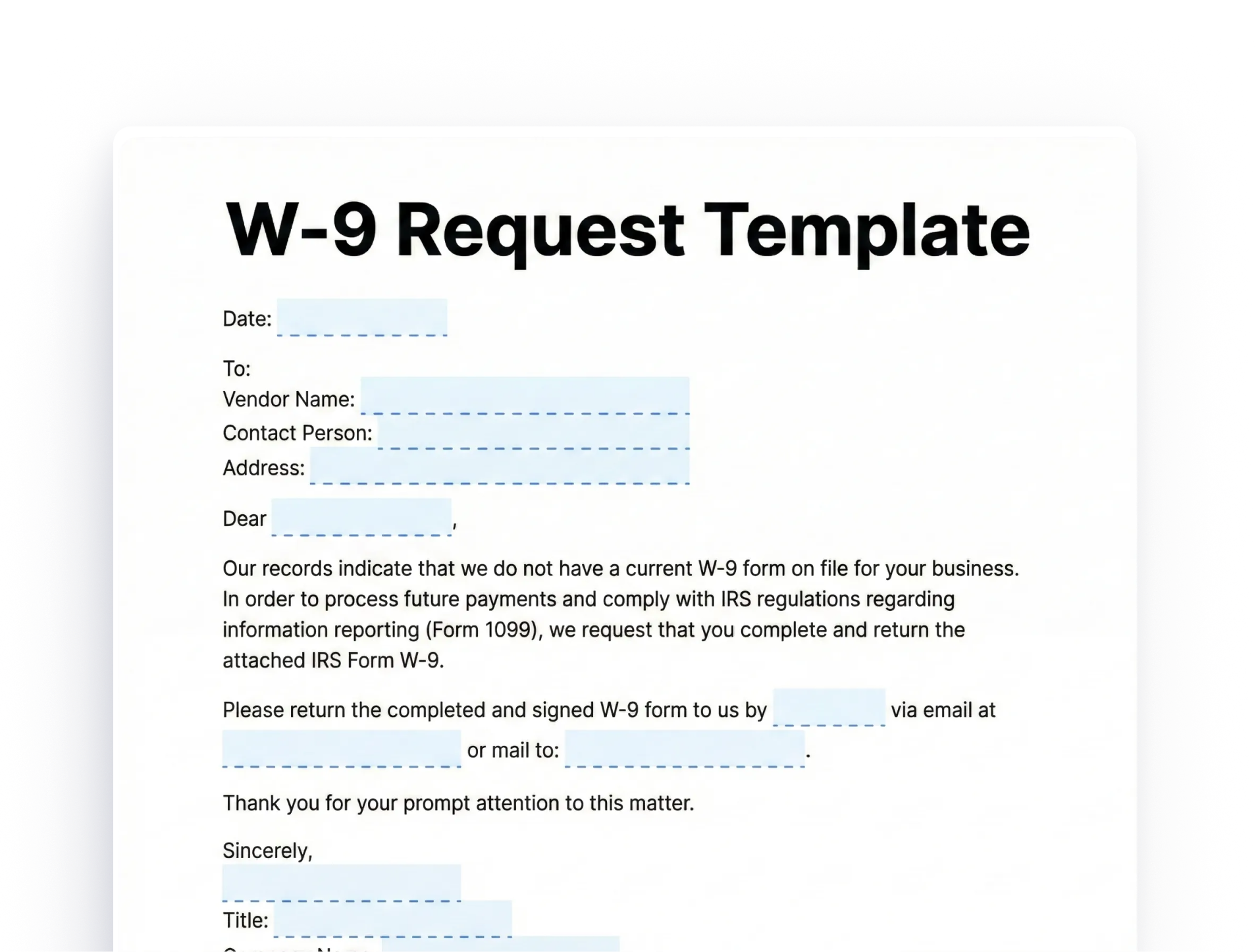 Free W-9 Request Template Financial Template (PDF, Word, Google Doc ...