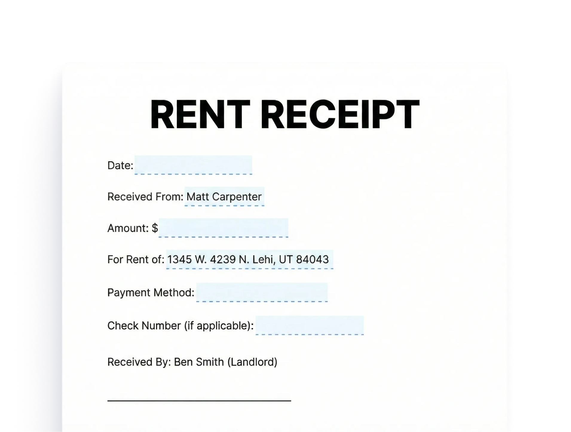 Free Rent Receipt Template (PDF, Word, Google Doc) | RocketRent